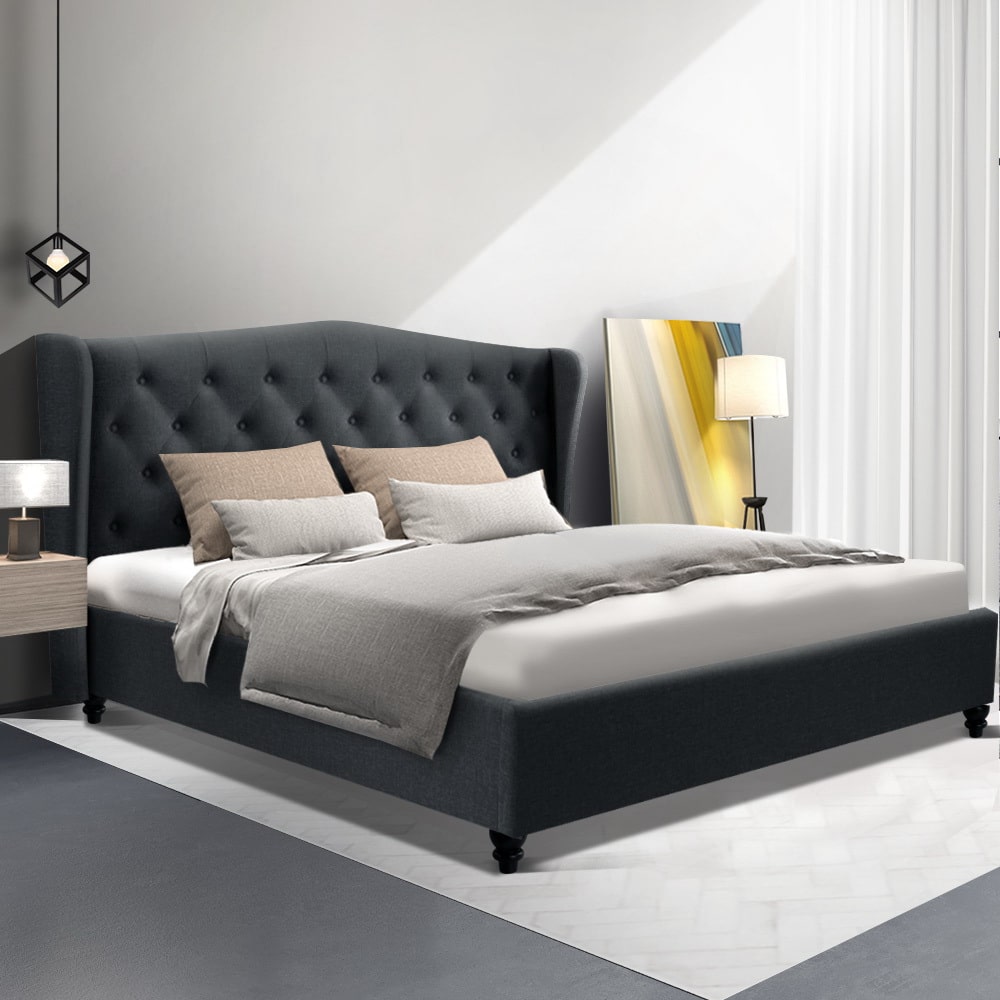 PIER French Provincial Luxury Bed Frame Charcoal - King