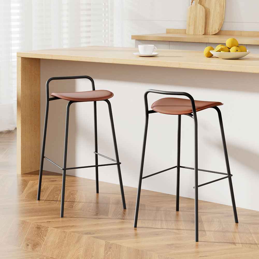 Moto Bar Stools Metal - Brown (Set of 2)